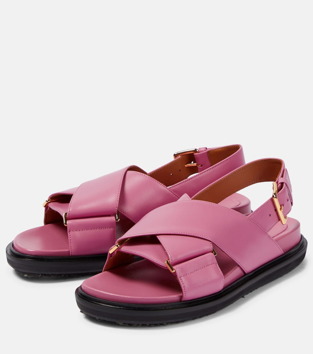 Fussbett Leather Sandals in Pink - Marni | Mytheresa