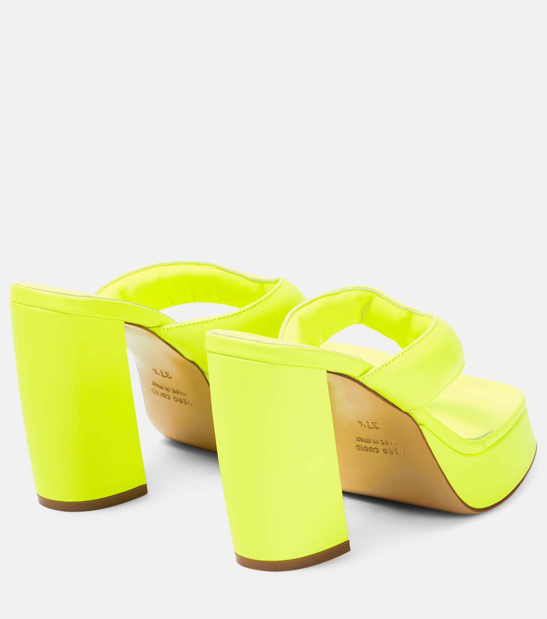 Gia 17 Leather Platform Thong Sandals in Yellow - Gia Borghini | Mytheresa