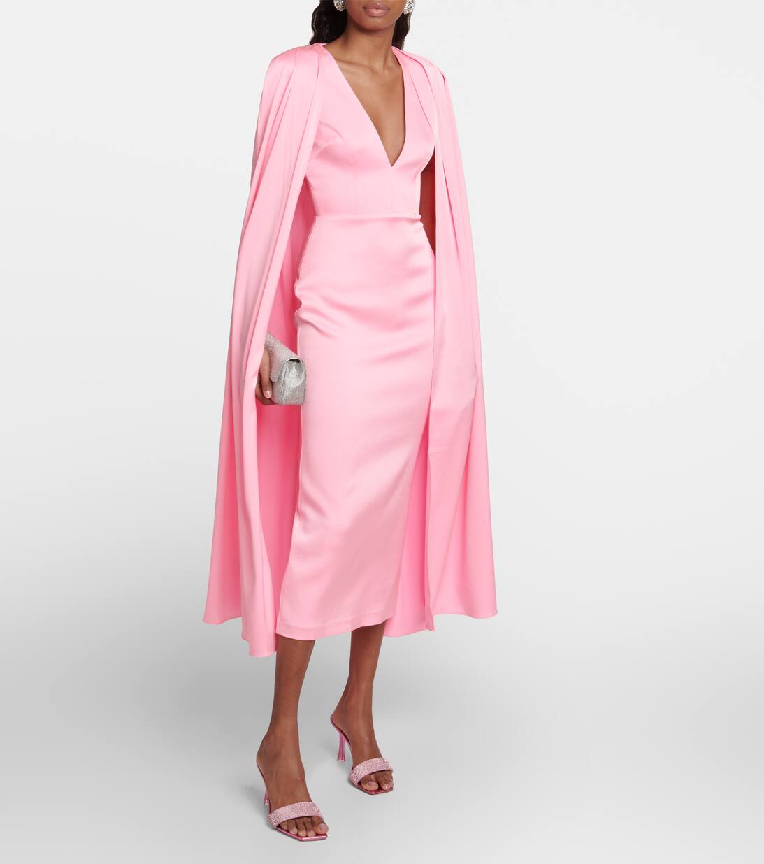 Midikleid Aus Crepe in Pink - Alex Perry | Mytheresa