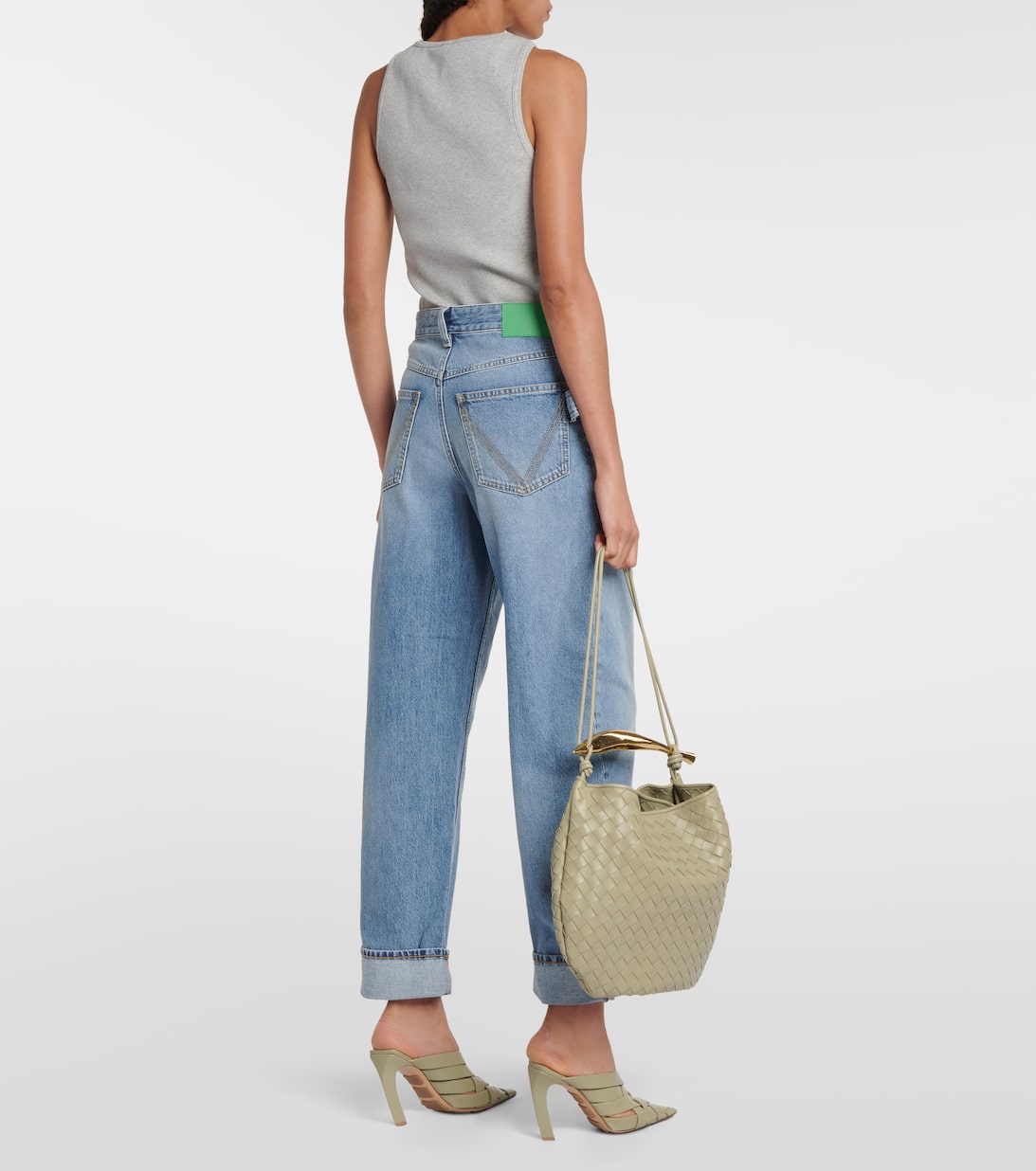 Mid Rise Straight Jeans in Blue - Bottega Veneta | Mytheresa