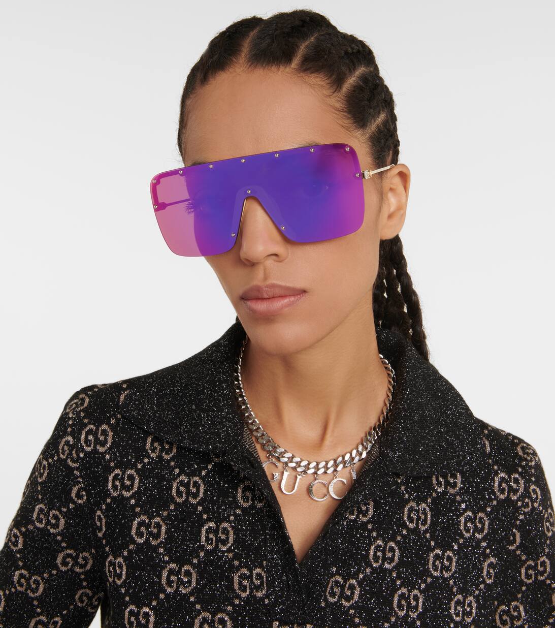 Square Aviator Sunglasses in Purple - Gucci | Mytheresa