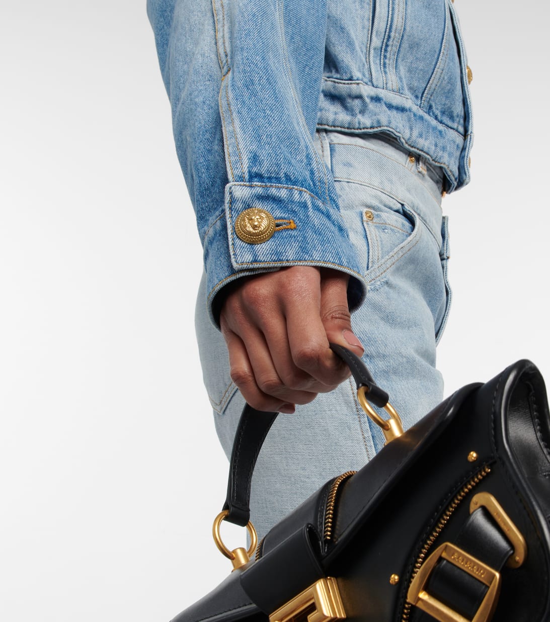 Cropped Denim Jacket in Blue - Balmain | Mytheresa