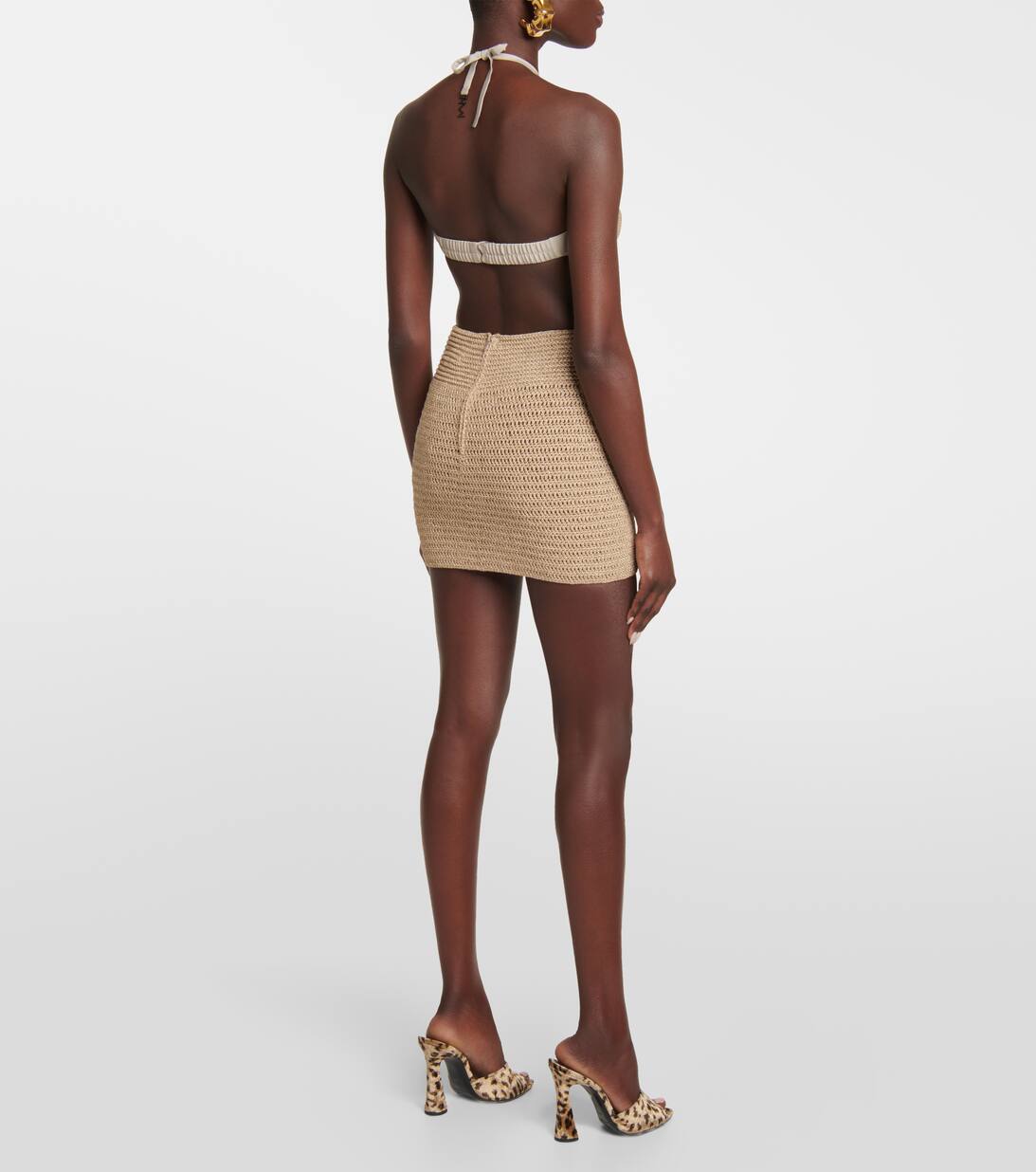 Lima Crochet Silk Blend Bra Top in Beige - The Mannei | Mytheresa