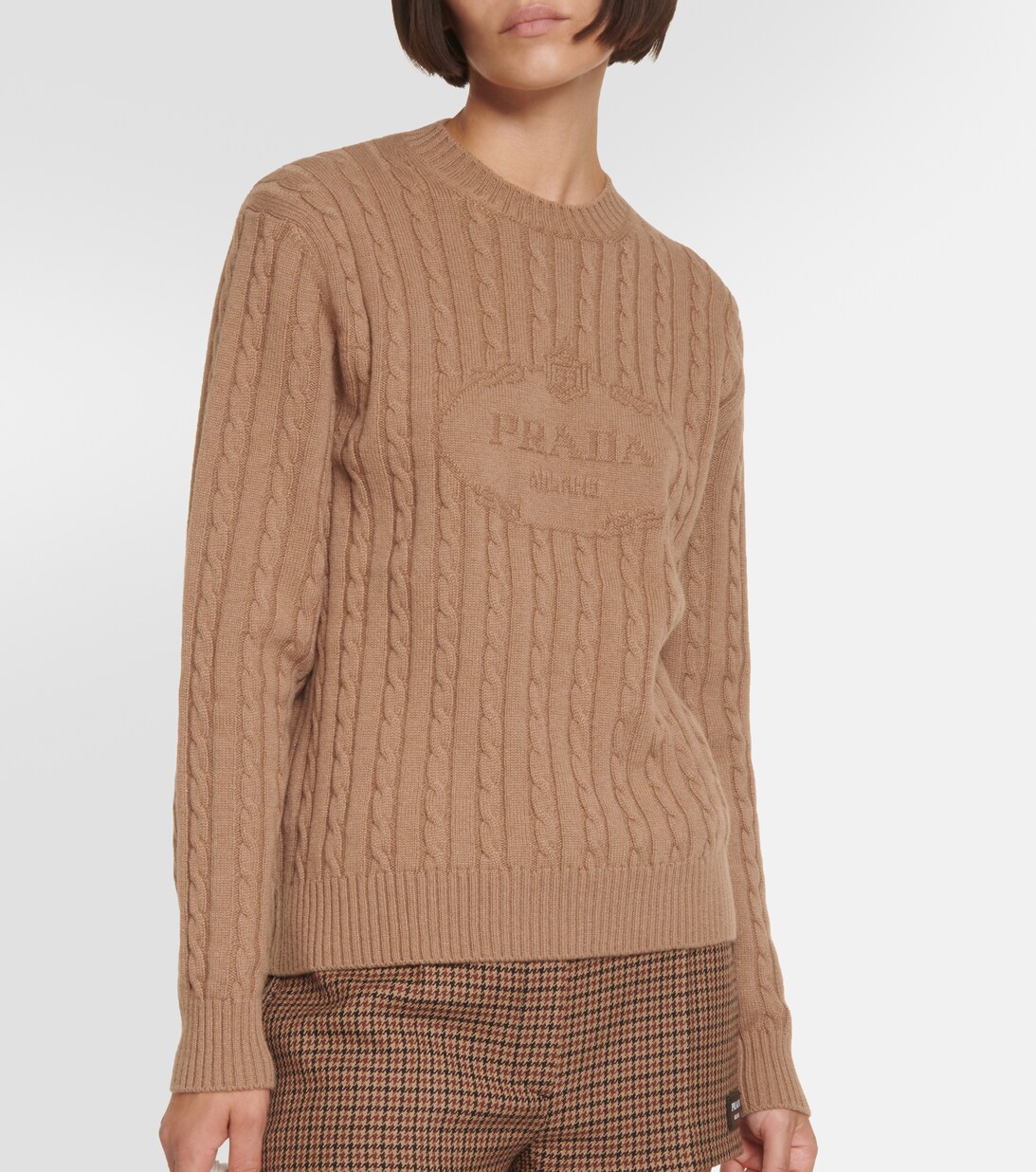 Logo Cashmere Sweater in Brown - Prada | Mytheresa
