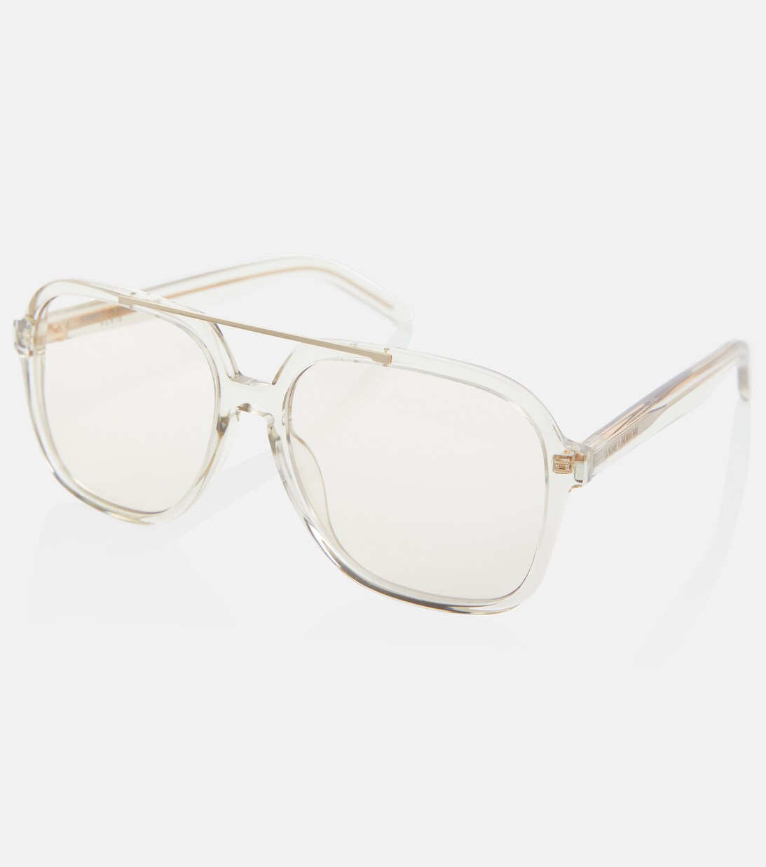 Aviator Acetate Sunglasses in Neutrals - Saint Laurent | Mytheresa