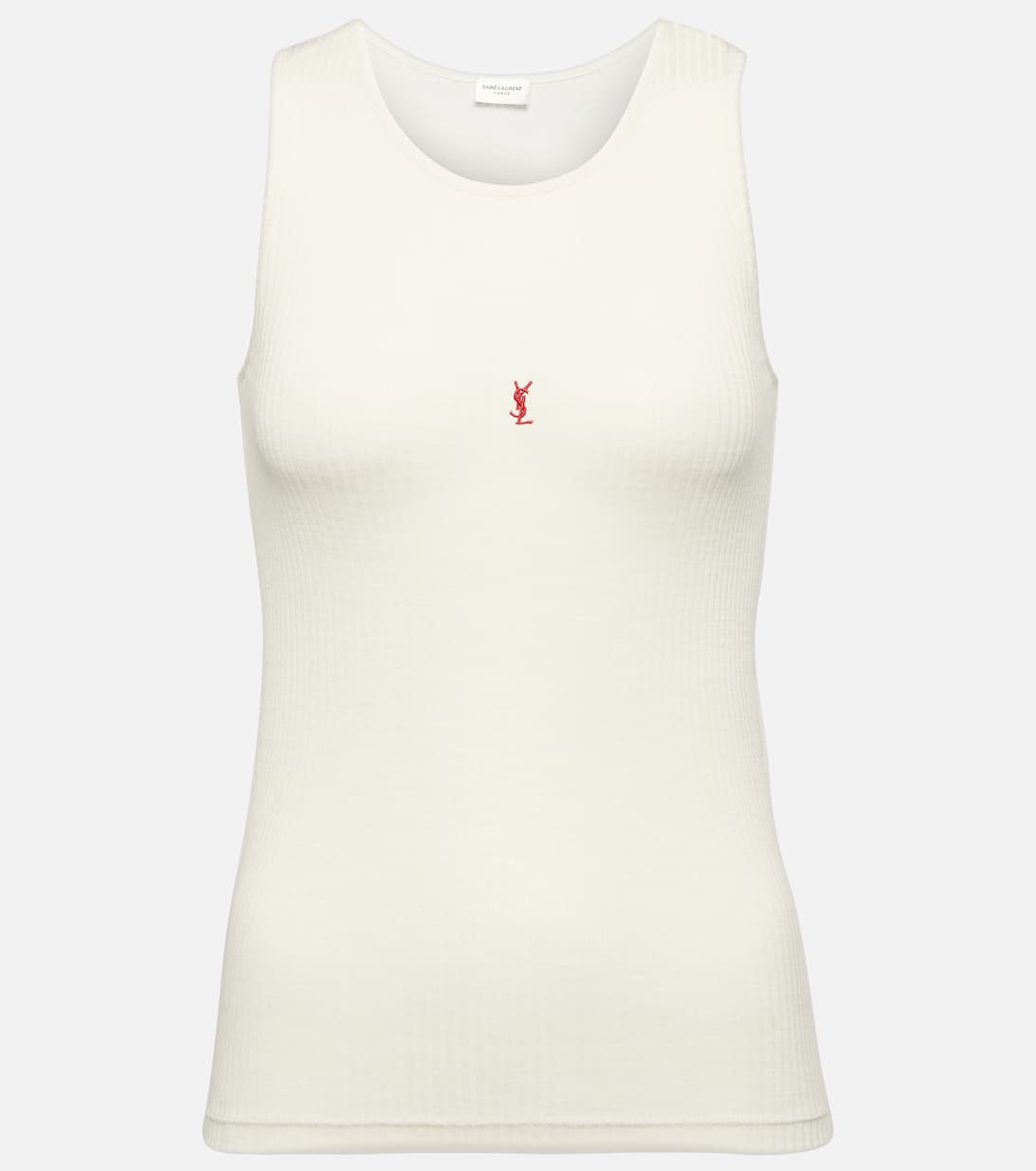 Knitted Wool Tank Top in Beige - Saint Laurent | Mytheresa
