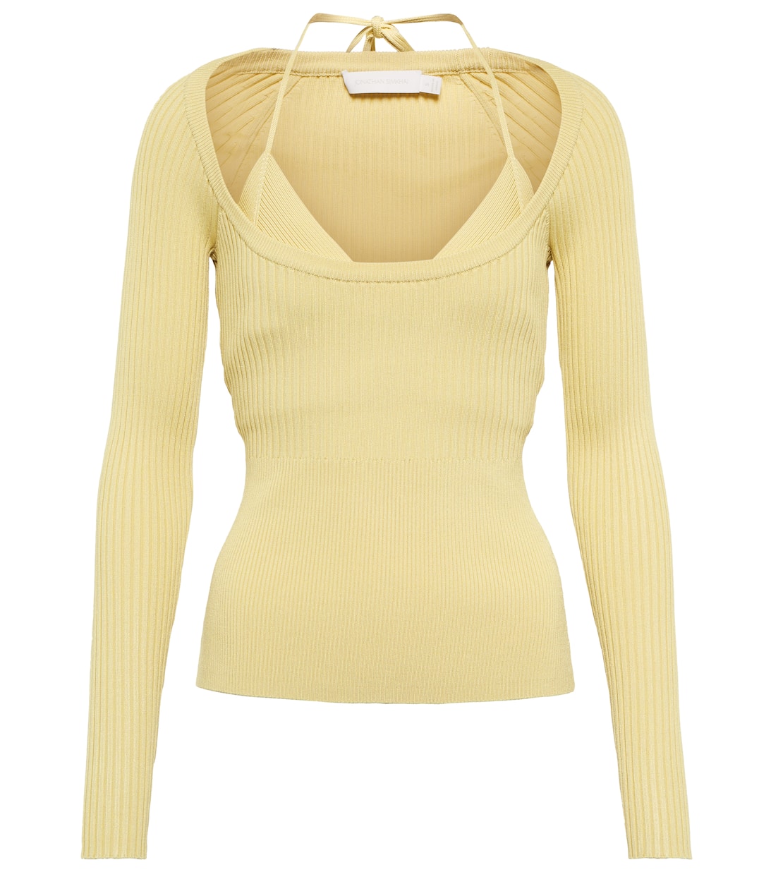 Jayline Ribbed Knit Sweater in Yellow - Simkhai | Mytheresa