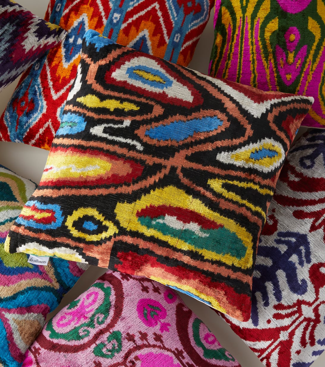 Silk Velvet Cushion in Multicoloured - Les Ottomans | Mytheresa