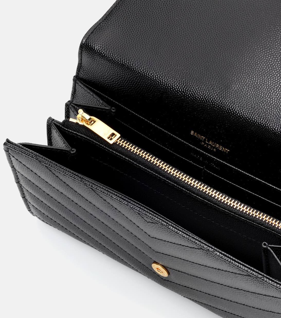 Monogram Large Leather Wallet in Black - Saint Laurent | Mytheresa