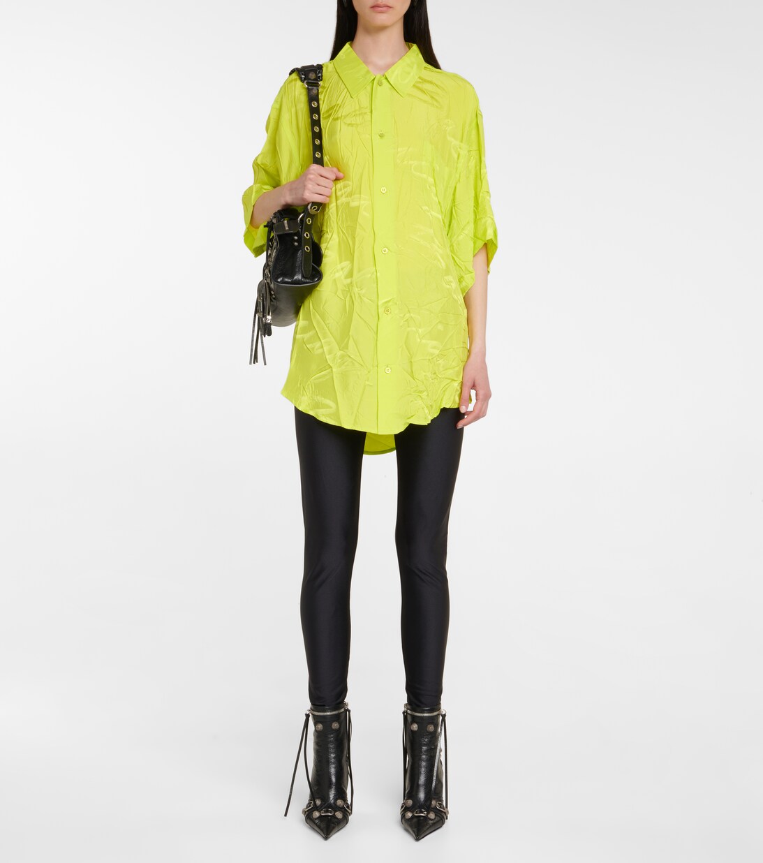 Cagole Leather Ankle Boots in Black - Balenciaga | Mytheresa