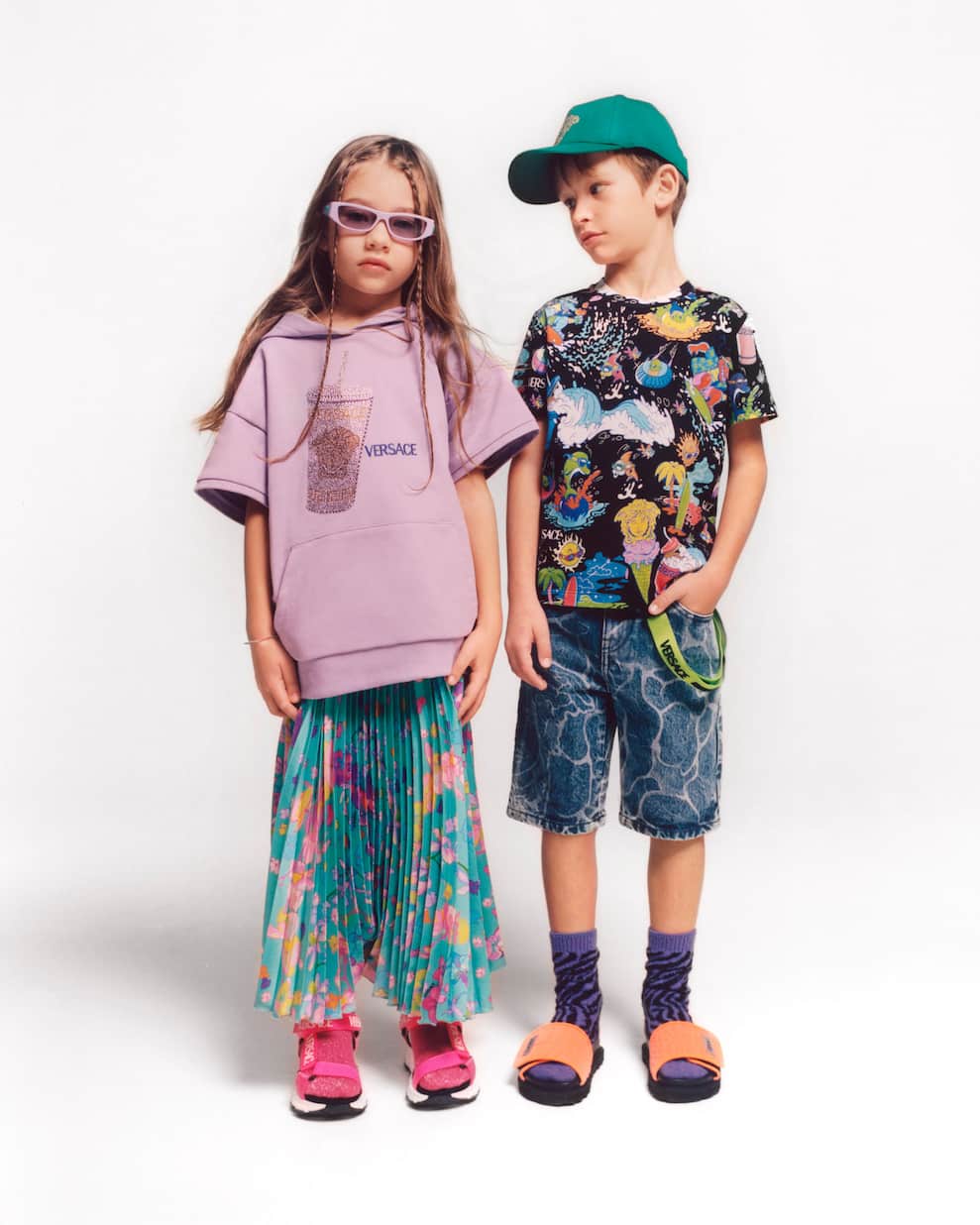 Logo Trigreca Sandals in Multicoloured - Versace Kids | Mytheresa