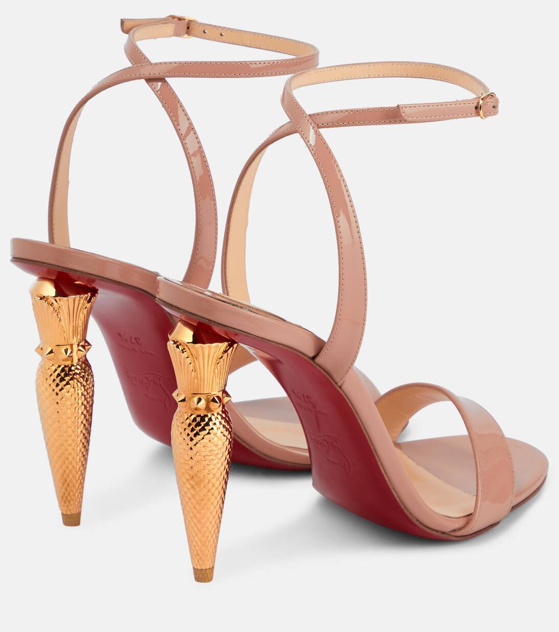 Lipqueen Patent Leather Sandals in Neutrals - Christian Louboutin ...