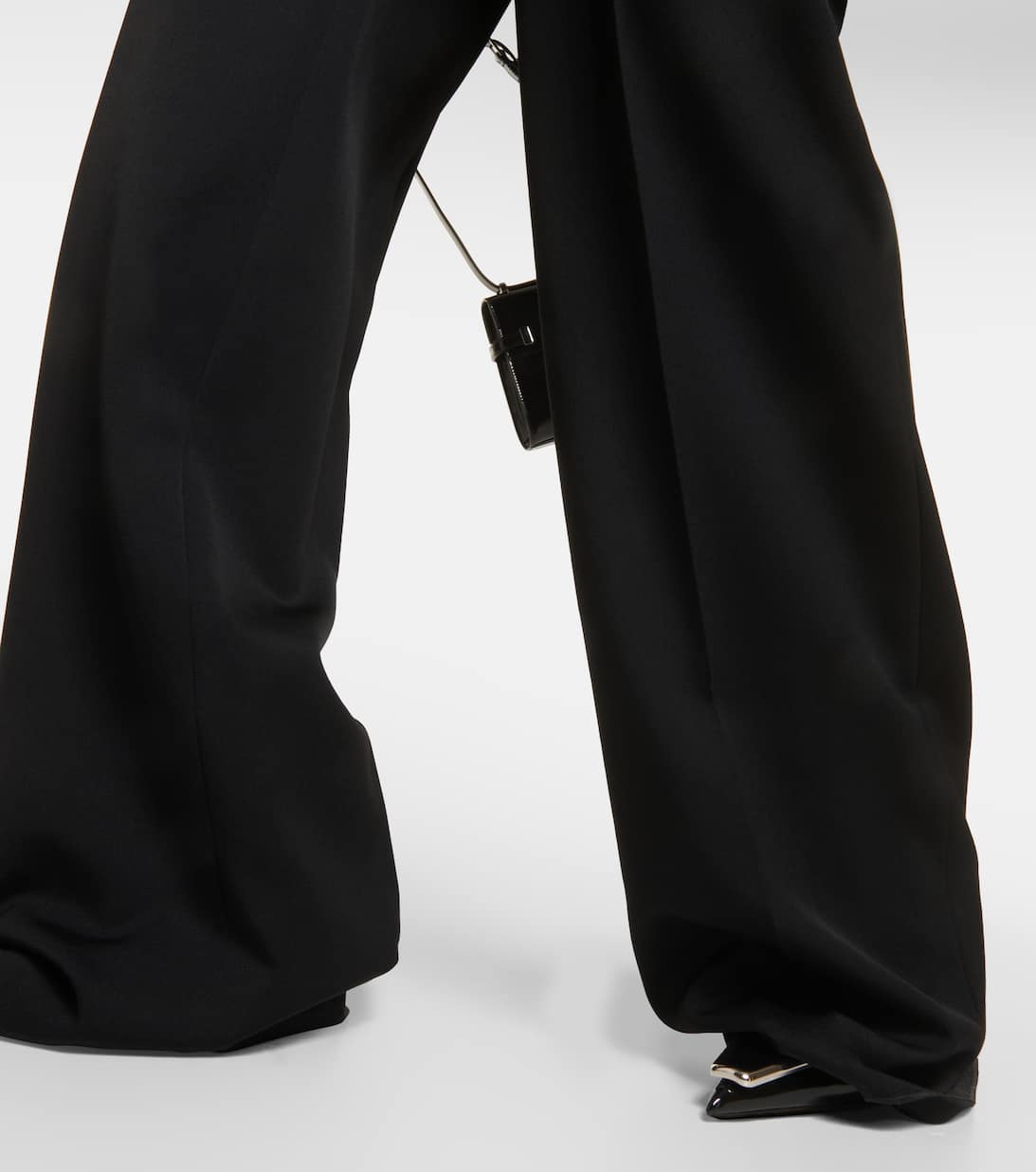 High Rise Wide Leg Suit Pants in Black - Saint Laurent | Mytheresa