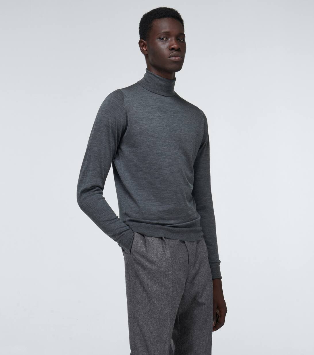 Richards Wool Turtleneck Sweater in Grey - John Smedley | Mytheresa