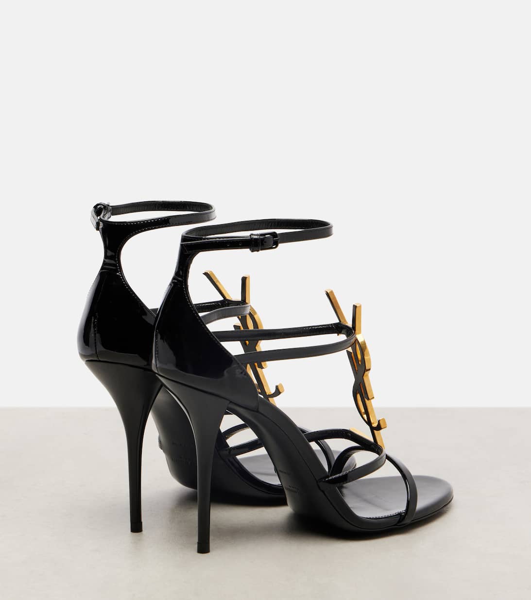 Cassandra Leather Sandals in Black - Saint Laurent | Mytheresa