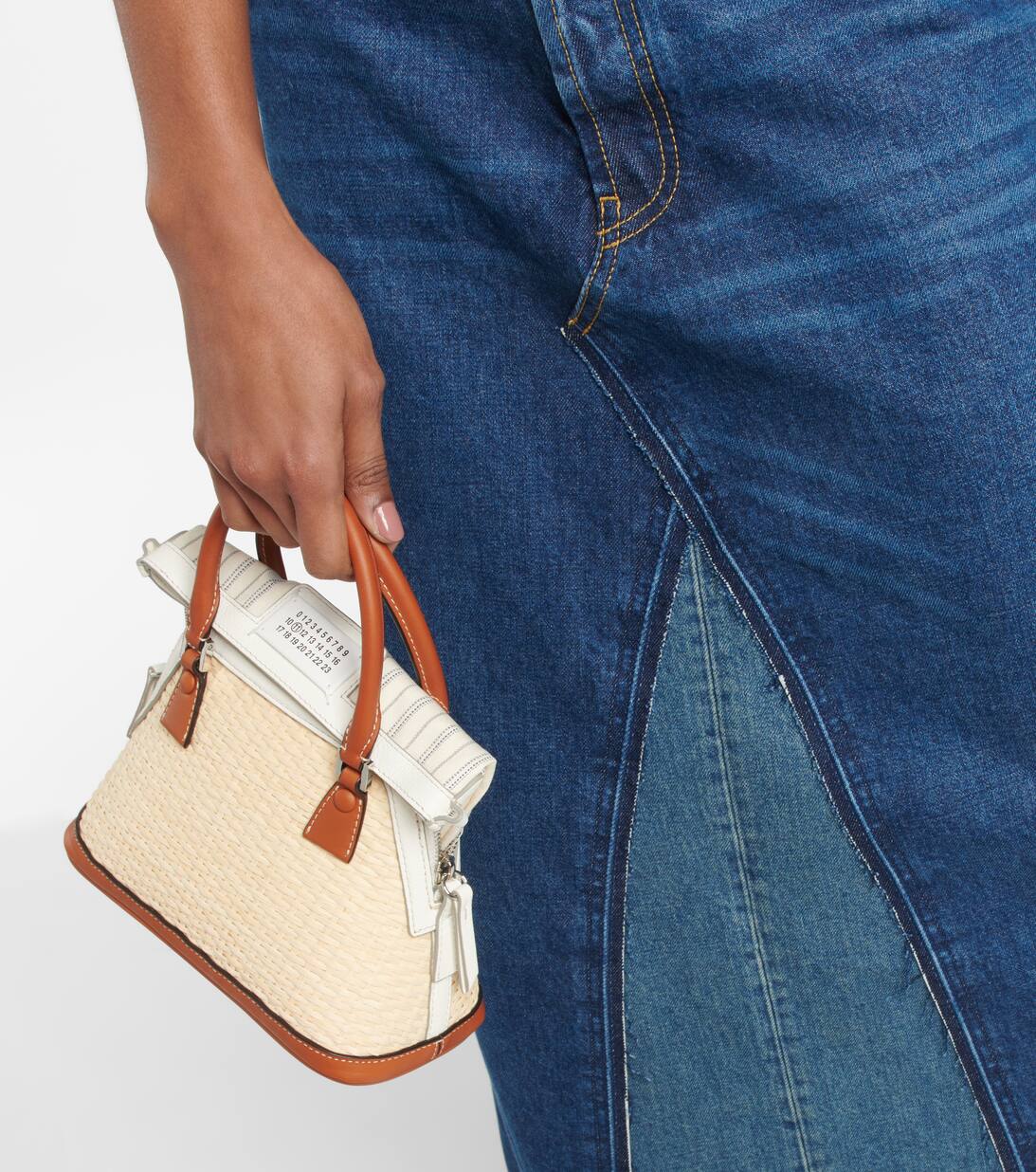 5 AC Mini Raffia Tote in White - Maison Margiela | Mytheresa