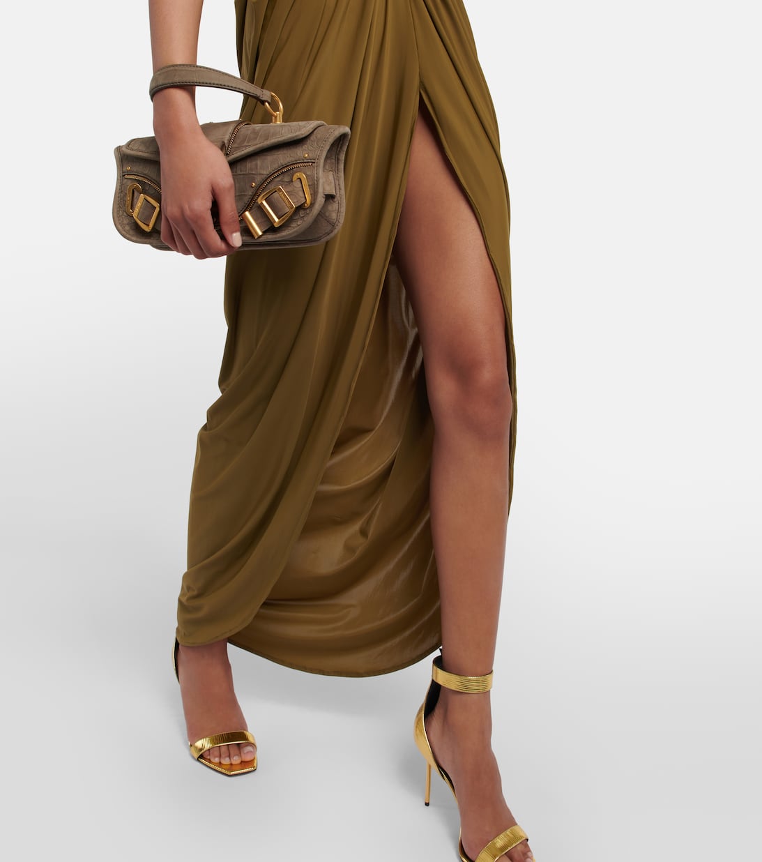 Embellished Gown in Green - Balmain | Mytheresa