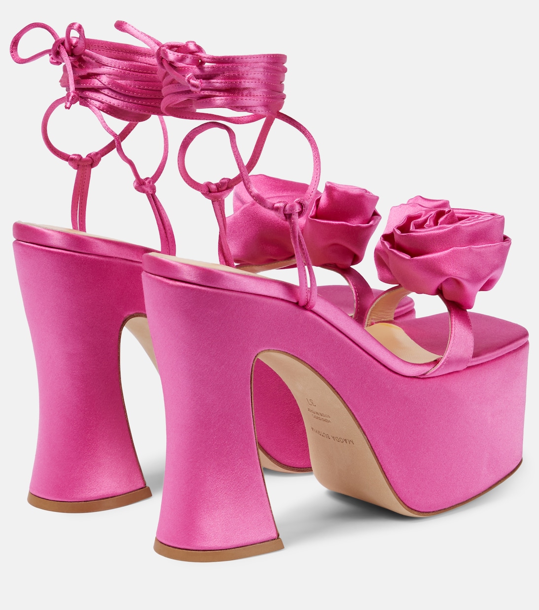 Applique Satin Platform Sandals in Pink - Magda Butrym | Mytheresa