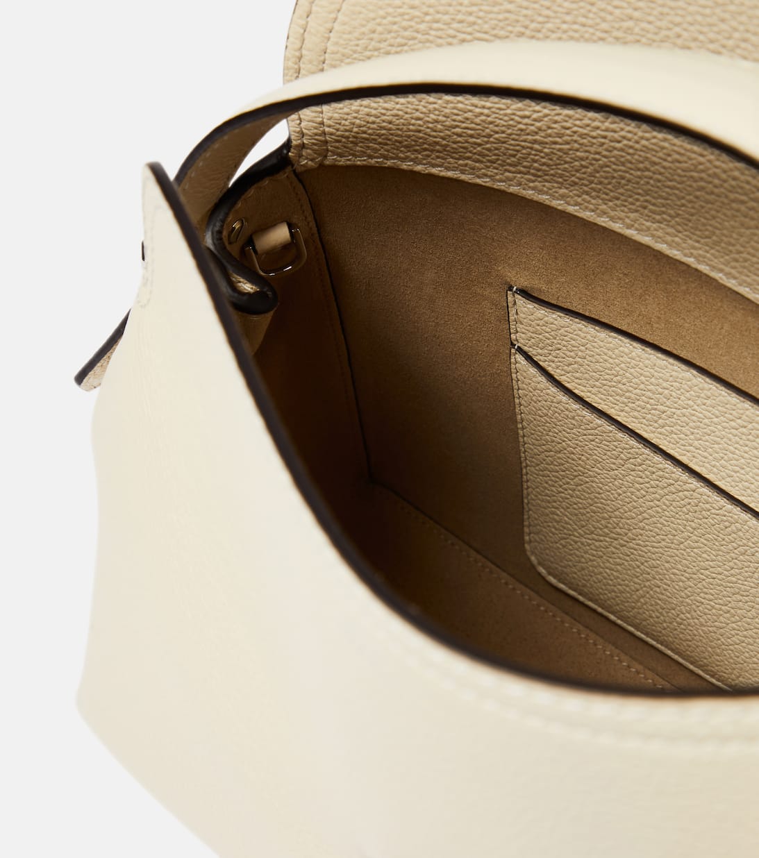 T Lock Medium Leather Tote Bag in White - Toteme | Mytheresa