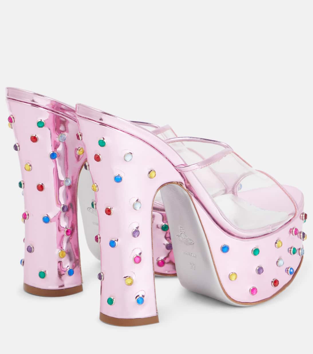 Candy Embellished Leather Platform Mules in Pink - Vivienne Westwood ...