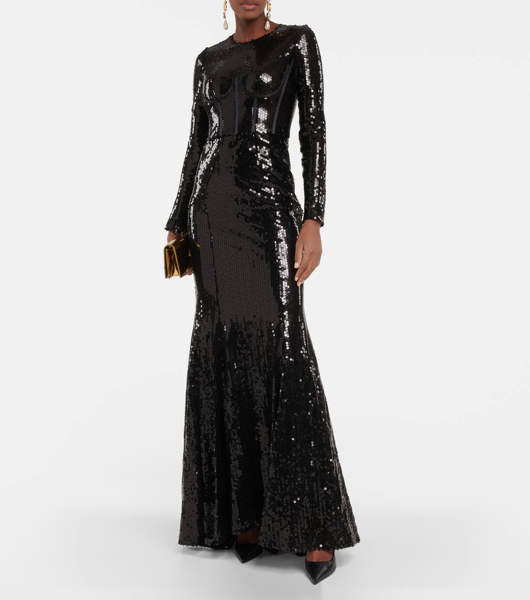 Sequined Gown in Black - Dolce Gabbana | Mytheresa