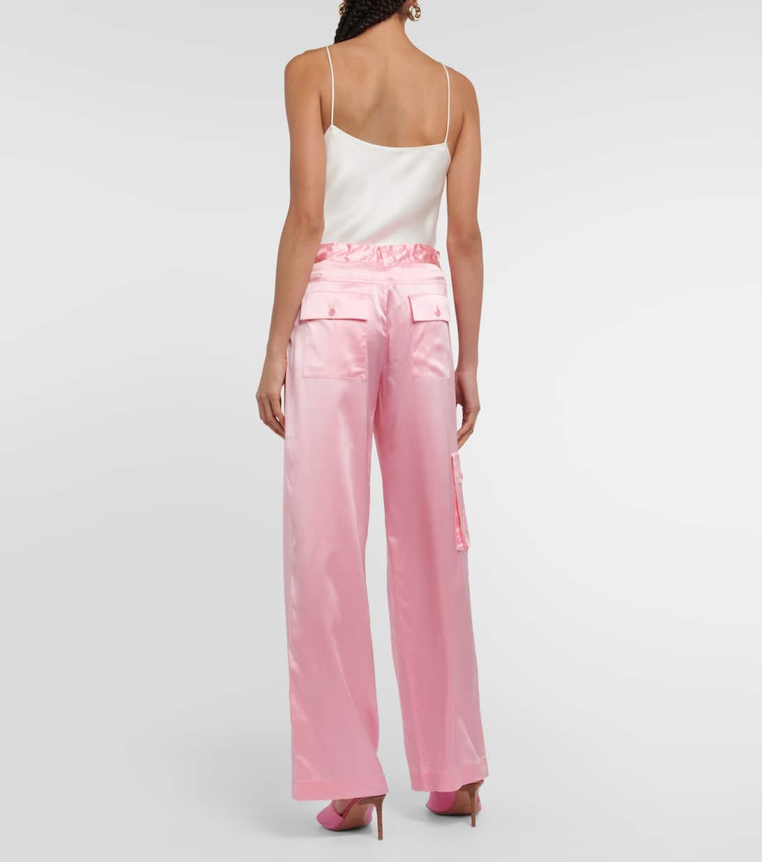 Cedric Silk Cargo Pants in Pink - Love Shack Fancy | Mytheresa