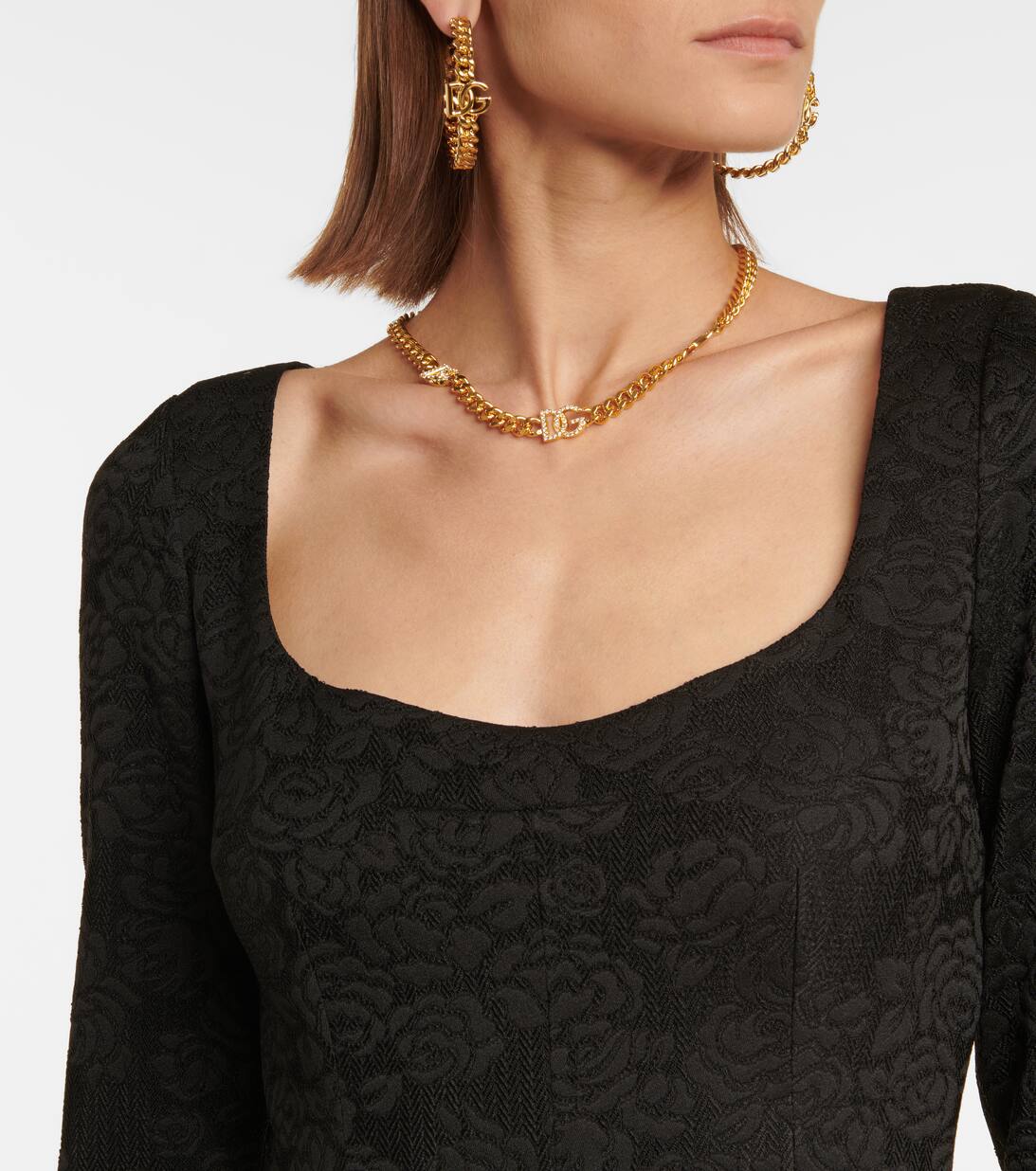Floral Jacquard Minidress In Black Dolce Gabbana Mytheresa