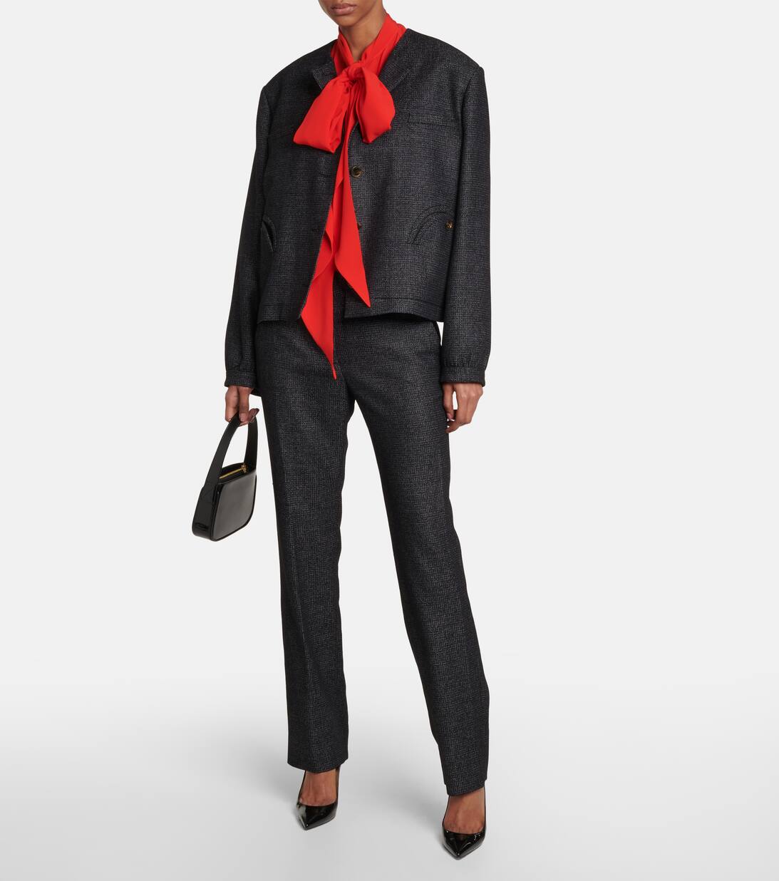 Percheron High Rise Wool Blend Pants in Black - Blaze Milano | Mytheresa