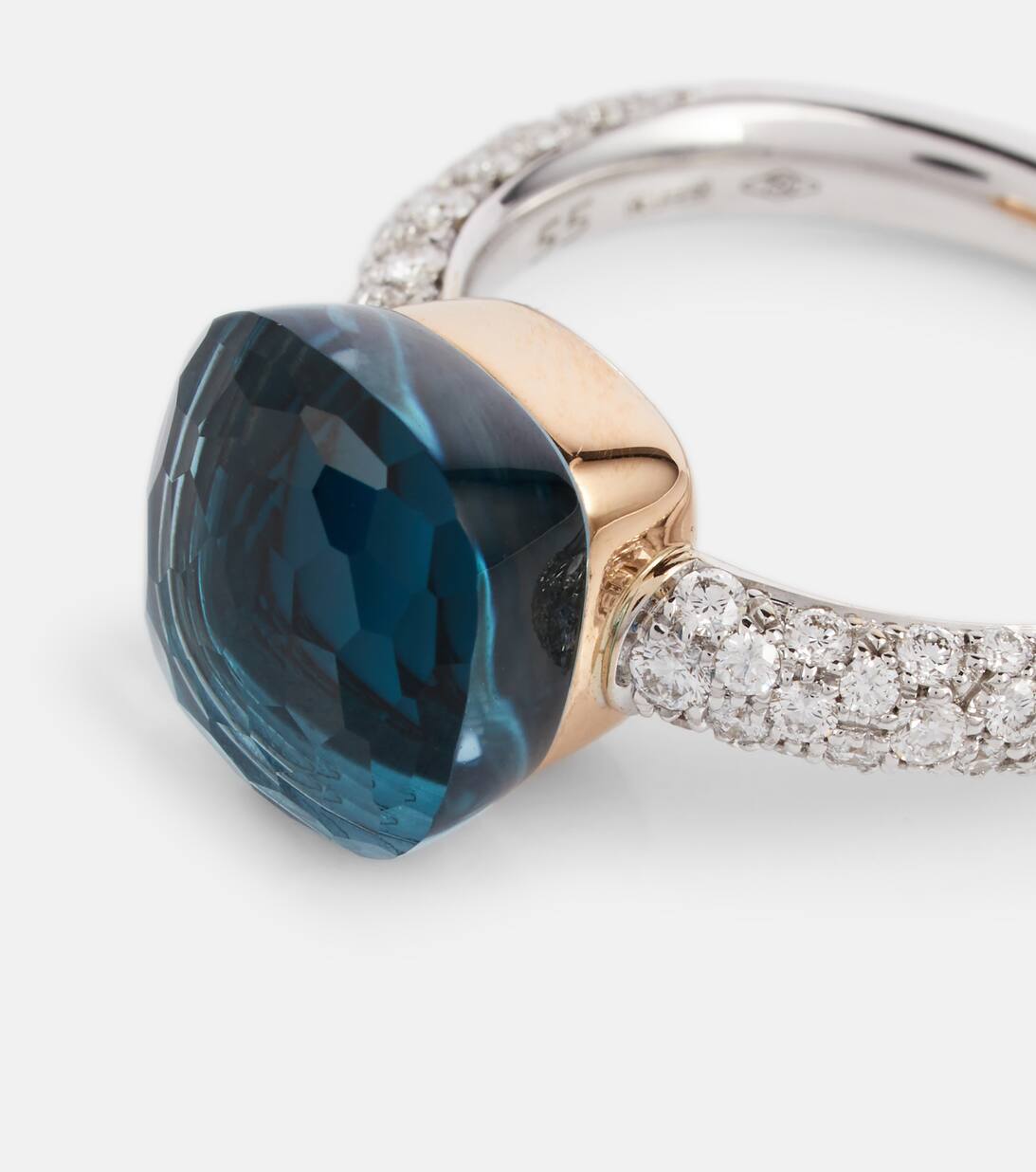 Nudo Ring Classic Aus 18 Kt Weiss Und Rosegold Mit London Blue Topas ... Nudo Ring Classic Aus 18 Kt Weiss Und Rosegold Mit London Blue Topas ...