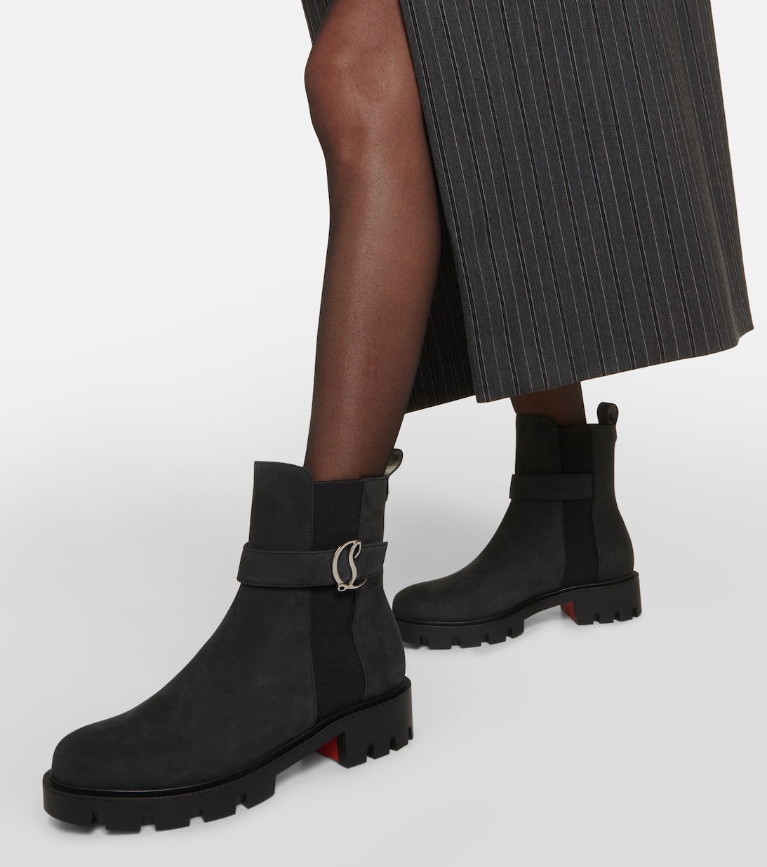 CL Chelsea Suede Ankle Boots in Black - Christian Louboutin | Mytheresa