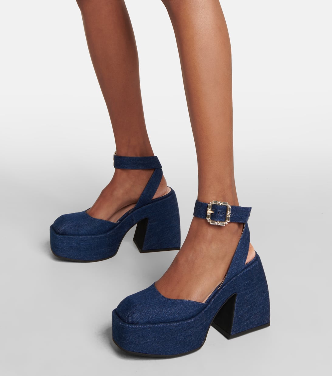 Bulla Sofia Denim Platform Pumps in Blue - Nodaleto | Mytheresa