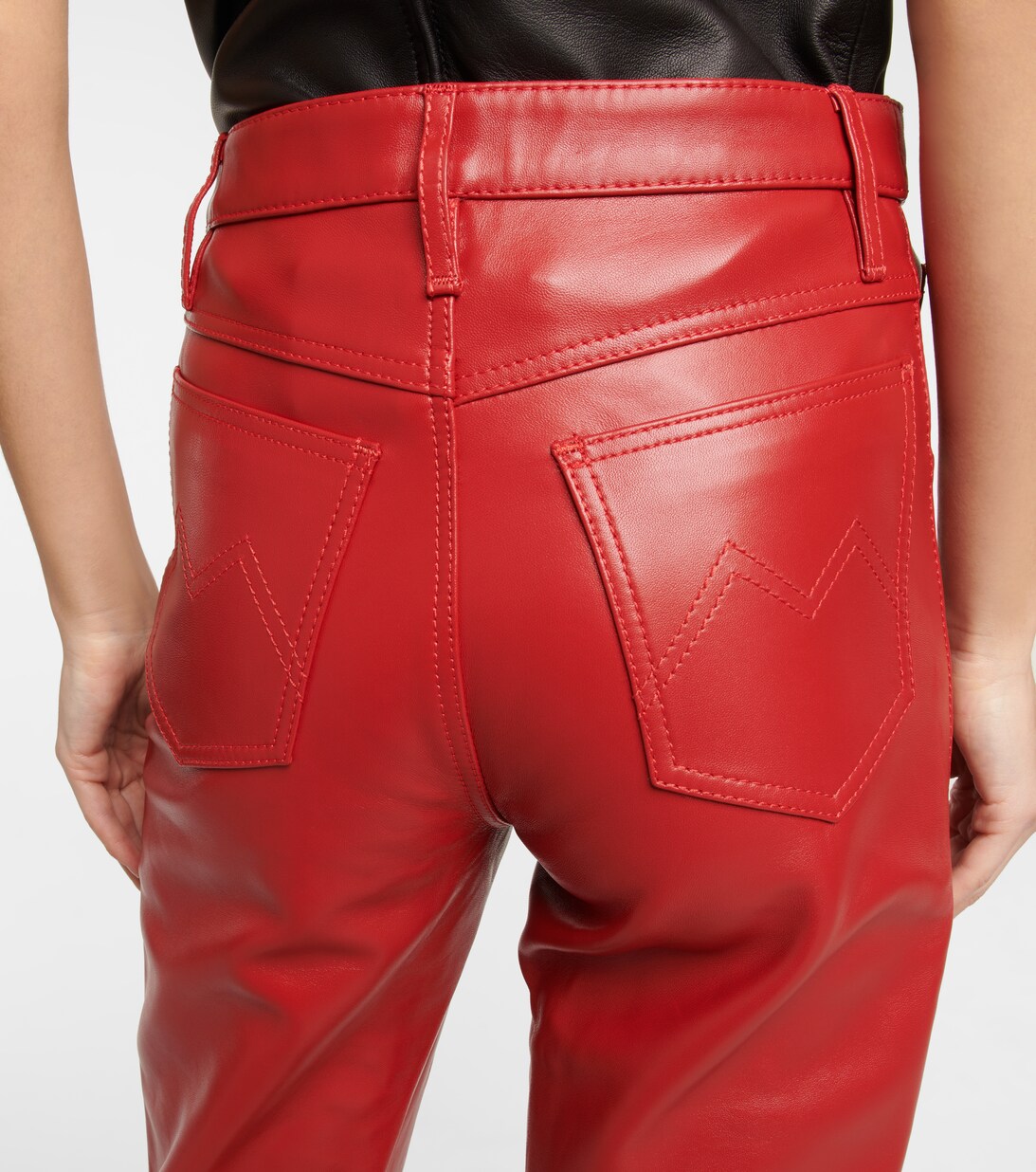 High Rise Leather Pants in Red - Dodo Bar Or | Mytheresa