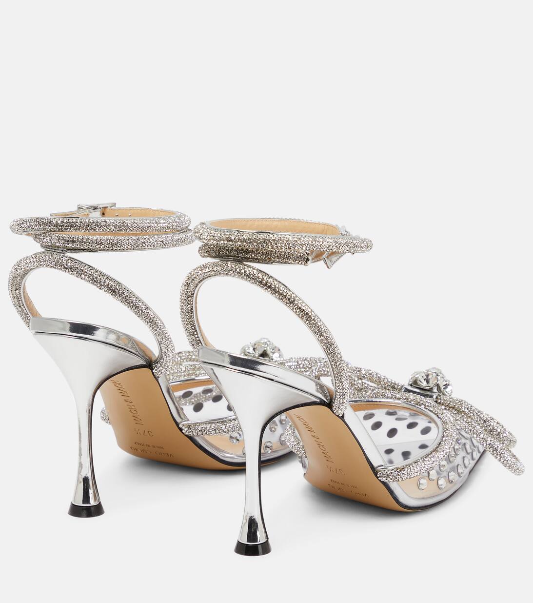 Double Bow Embellished PVC Pumps in Silver - Mach Mach | Mytheresa