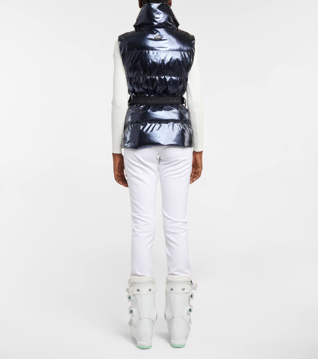 Clara Met Metallic Puffer Vest in Metallic - Jet Set | Mytheresa
