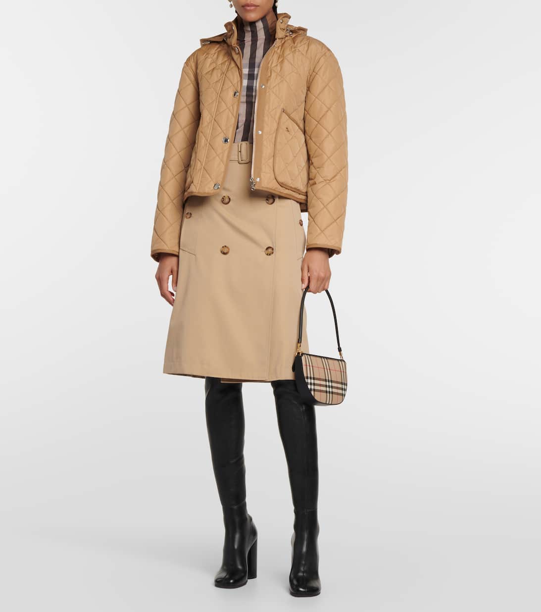 Quilted Padded Jacket in Beige - Burberry | Mytheresa