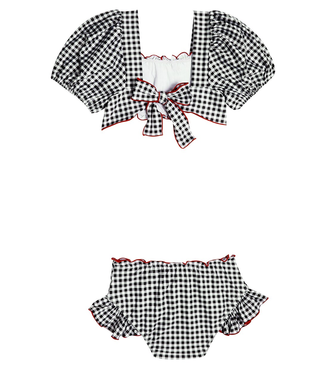 Gingham Puff Sleeve Bikini in Multicoloured - Suncracy | Mytheresa