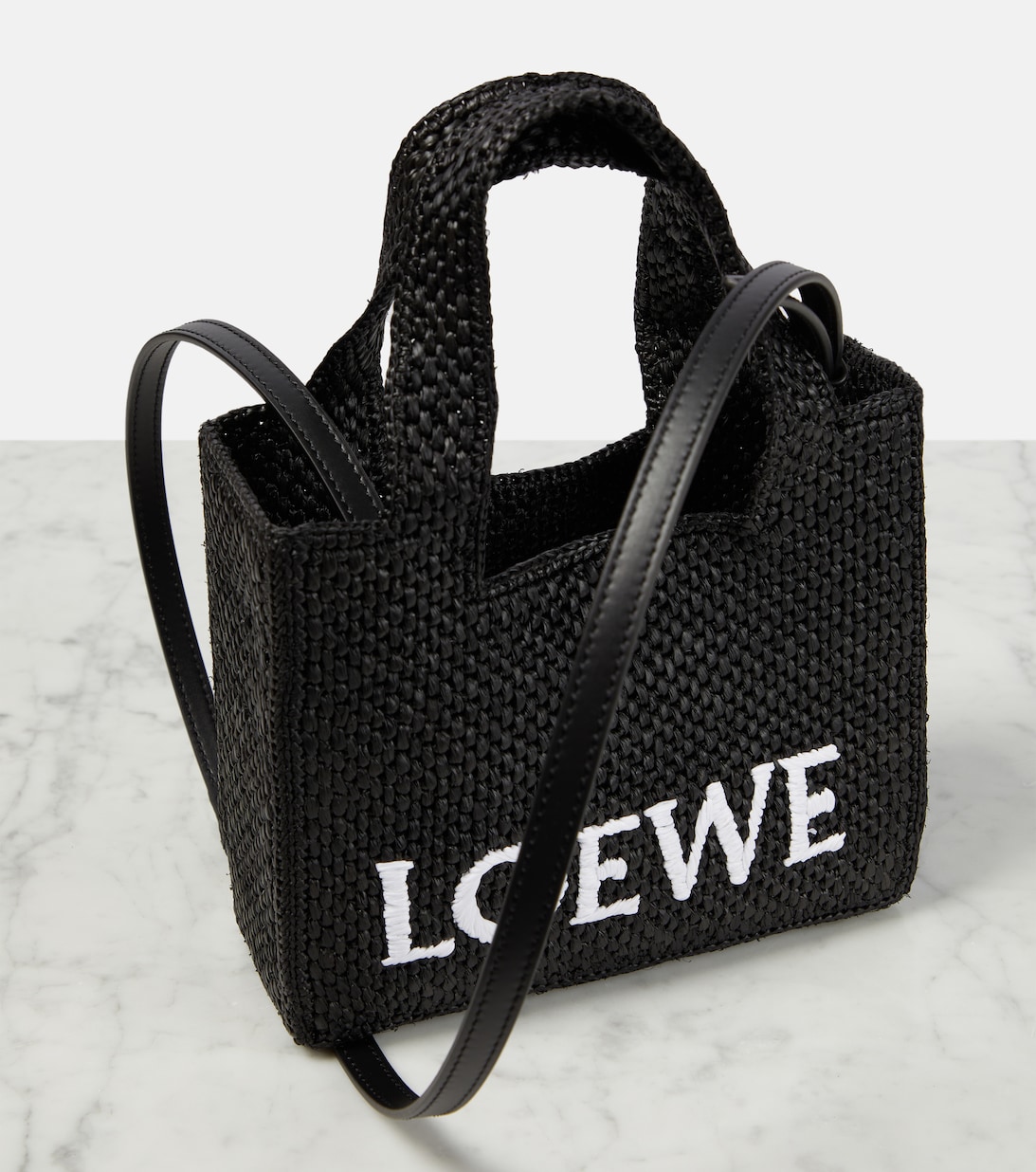 Mini Raffia Basket Bag In Beige Loewe Mytheresa