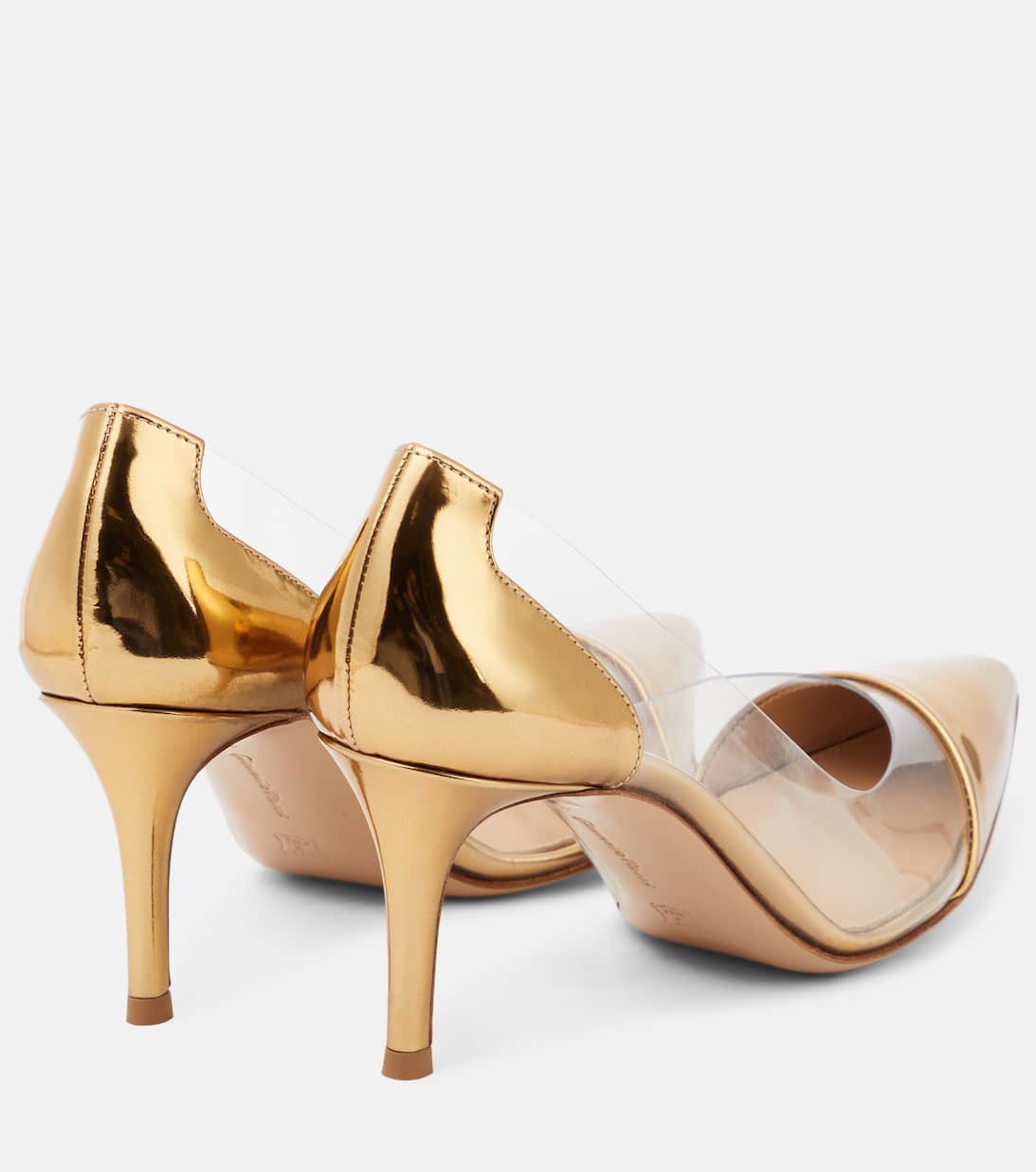 Plexi 70 Leather And PVC Pumps in Metallic - Gianvito Rossi | Mytheresa