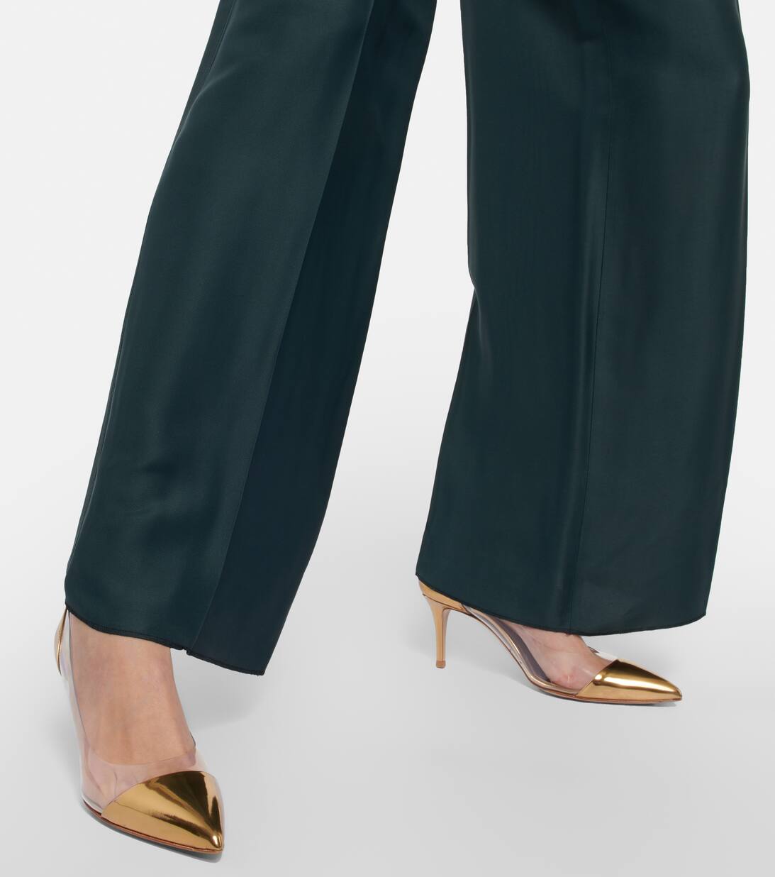 Plexi 70 Leather And PVC Pumps in Metallic - Gianvito Rossi | Mytheresa