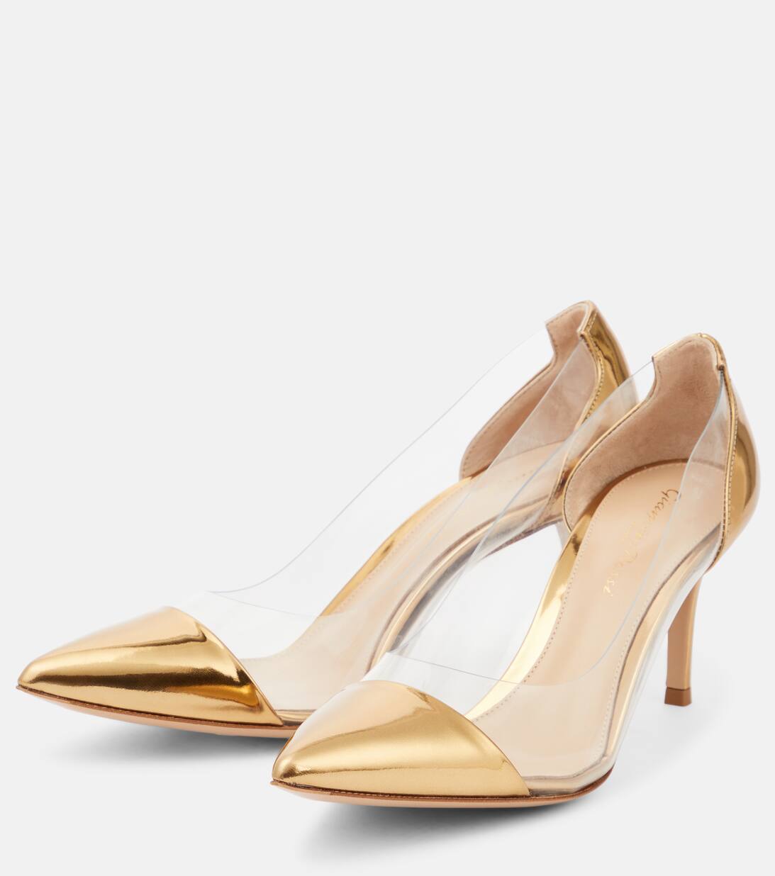 Plexi 70 Leather And PVC Pumps in Metallic - Gianvito Rossi | Mytheresa