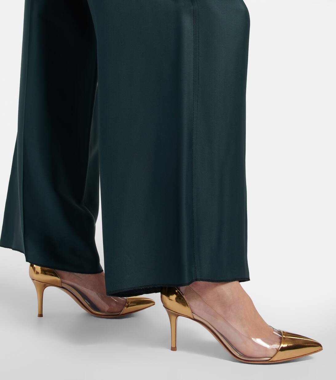 Plexi 70 Leather And PVC Pumps in Metallic - Gianvito Rossi | Mytheresa