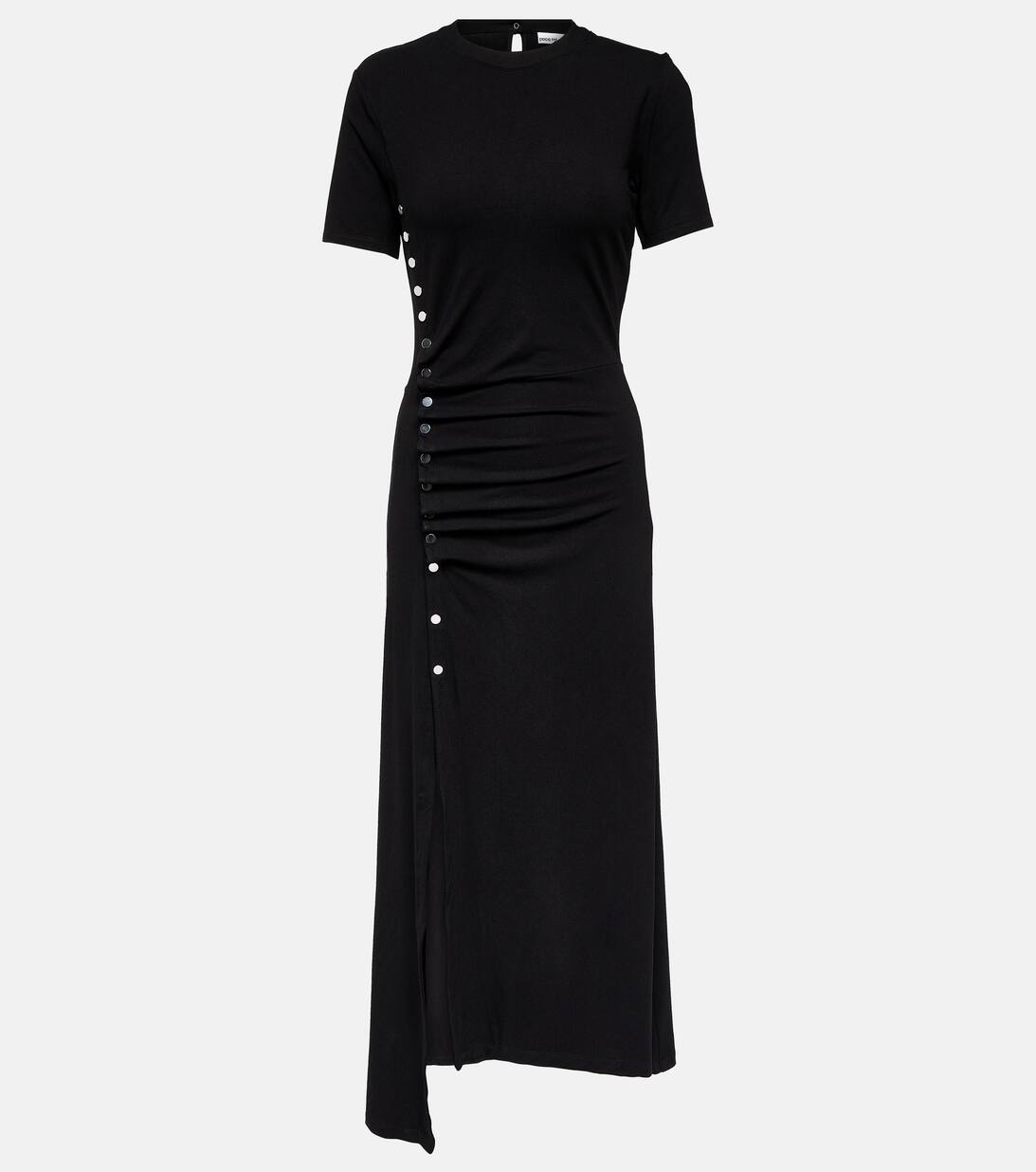 Pleated Jersey Maxi Dress in Black - Paco Rabanne | Mytheresa