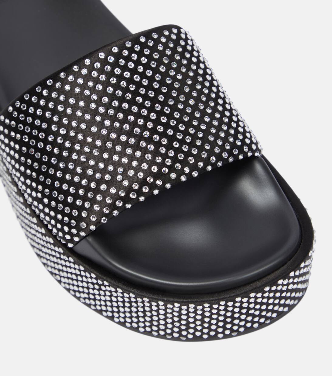 Embellished Satin Platform Slides in Multicoloured - Versace | Mytheresa