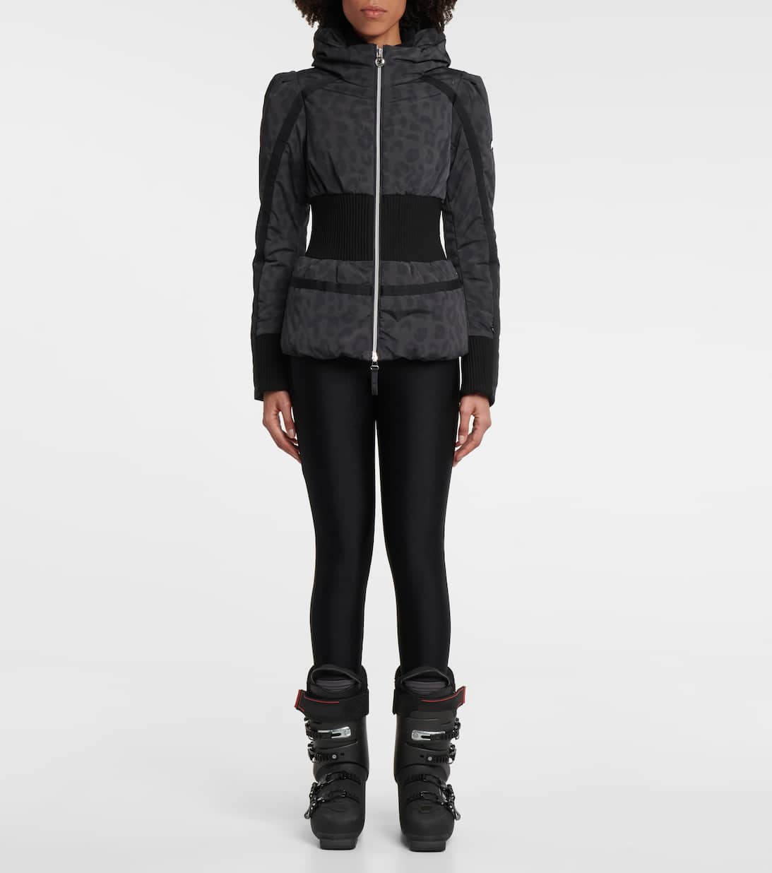 Raffaella Leopard Print Ski Jacket in Black - Jet Set | Mytheresa