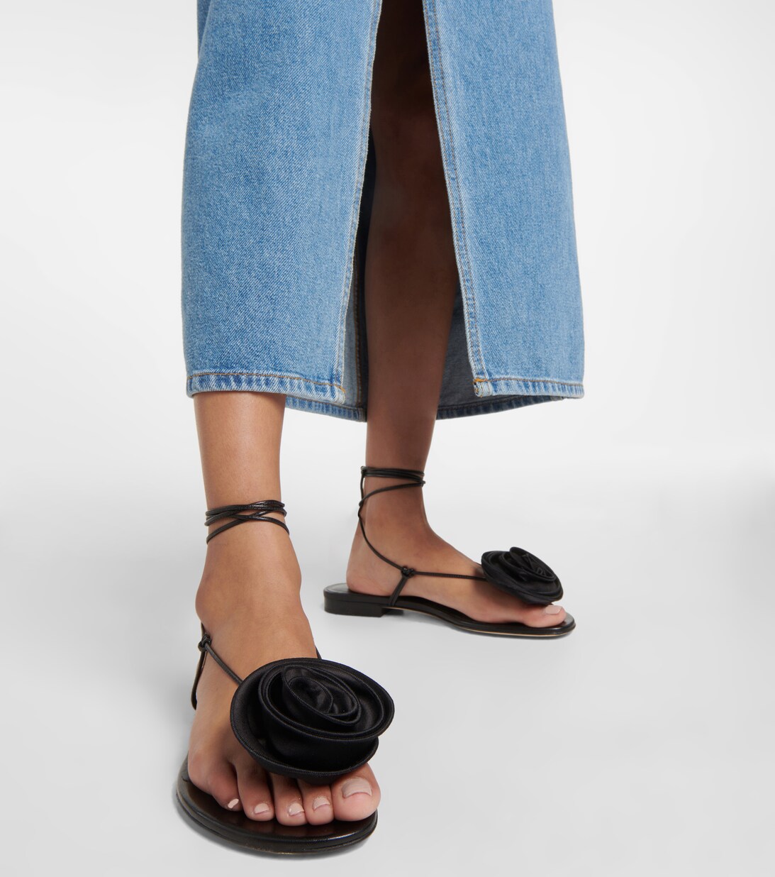 Applique Leather Sandals in Black - Magda Butrym | Mytheresa