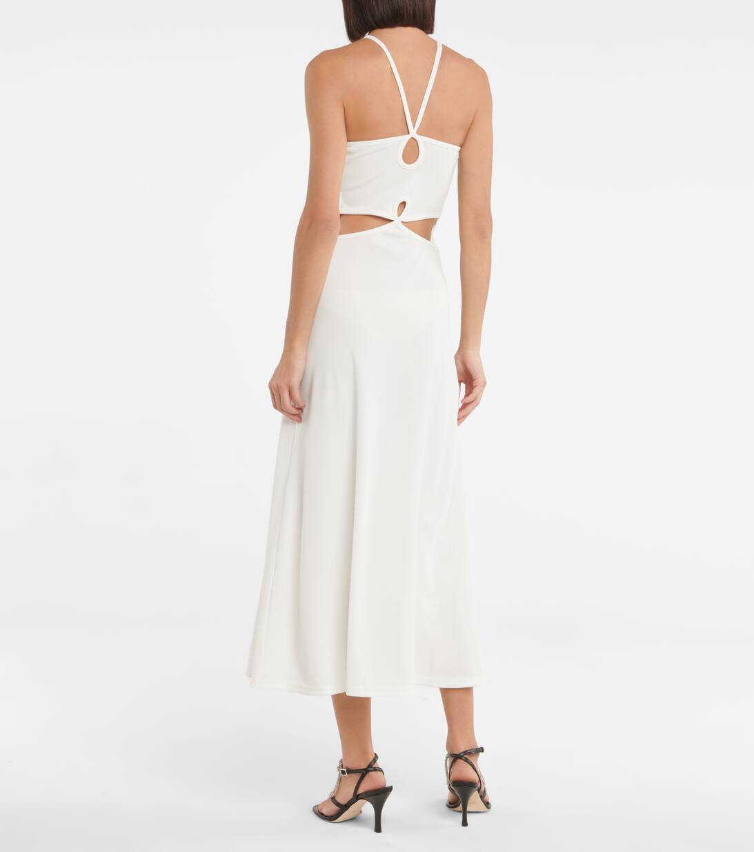 Cutout Ribbed Knit Maxi Dress in White - Christopher Esber | Mytheresa