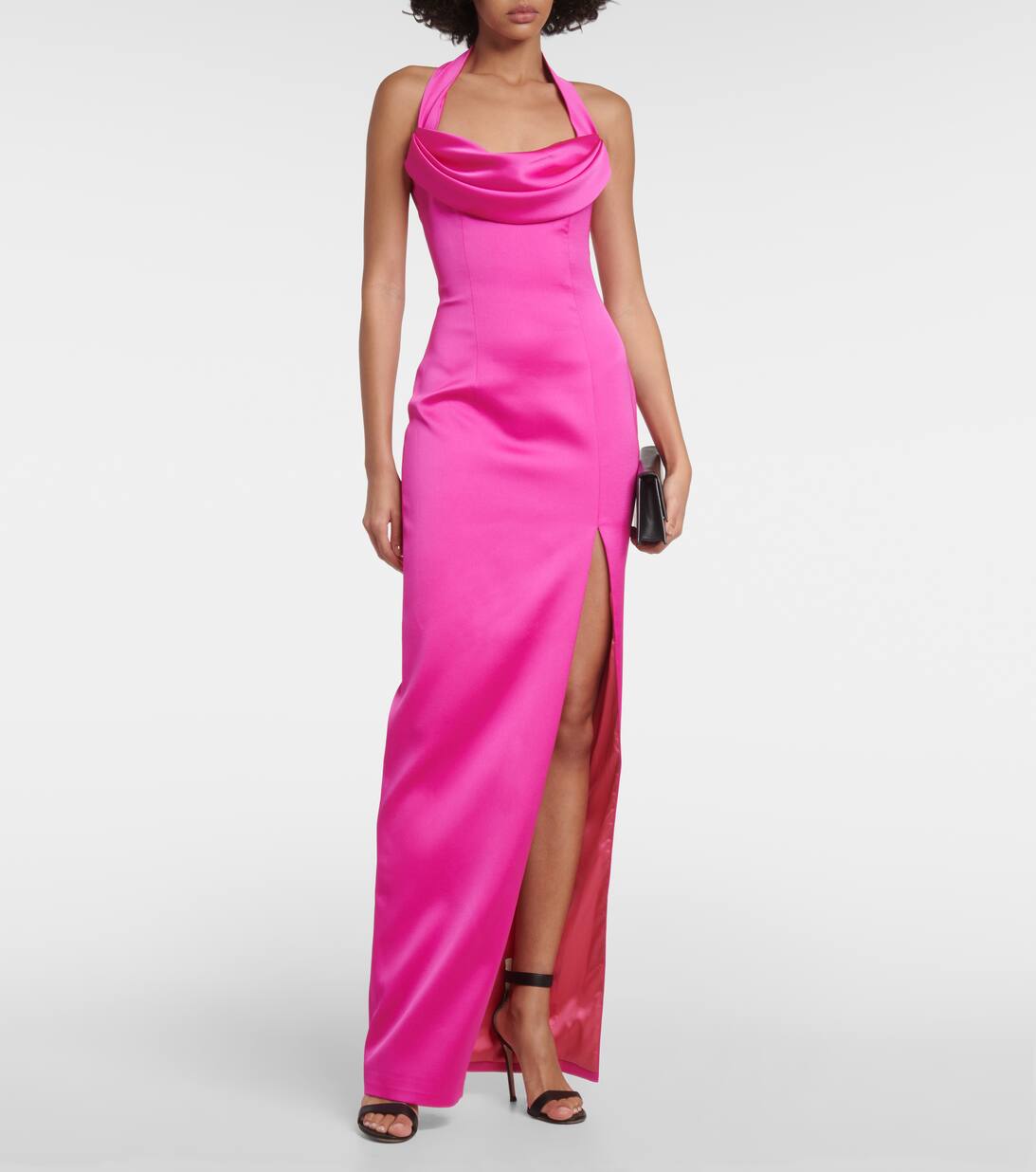 Satin Gown in Pink - Rasario | Mytheresa