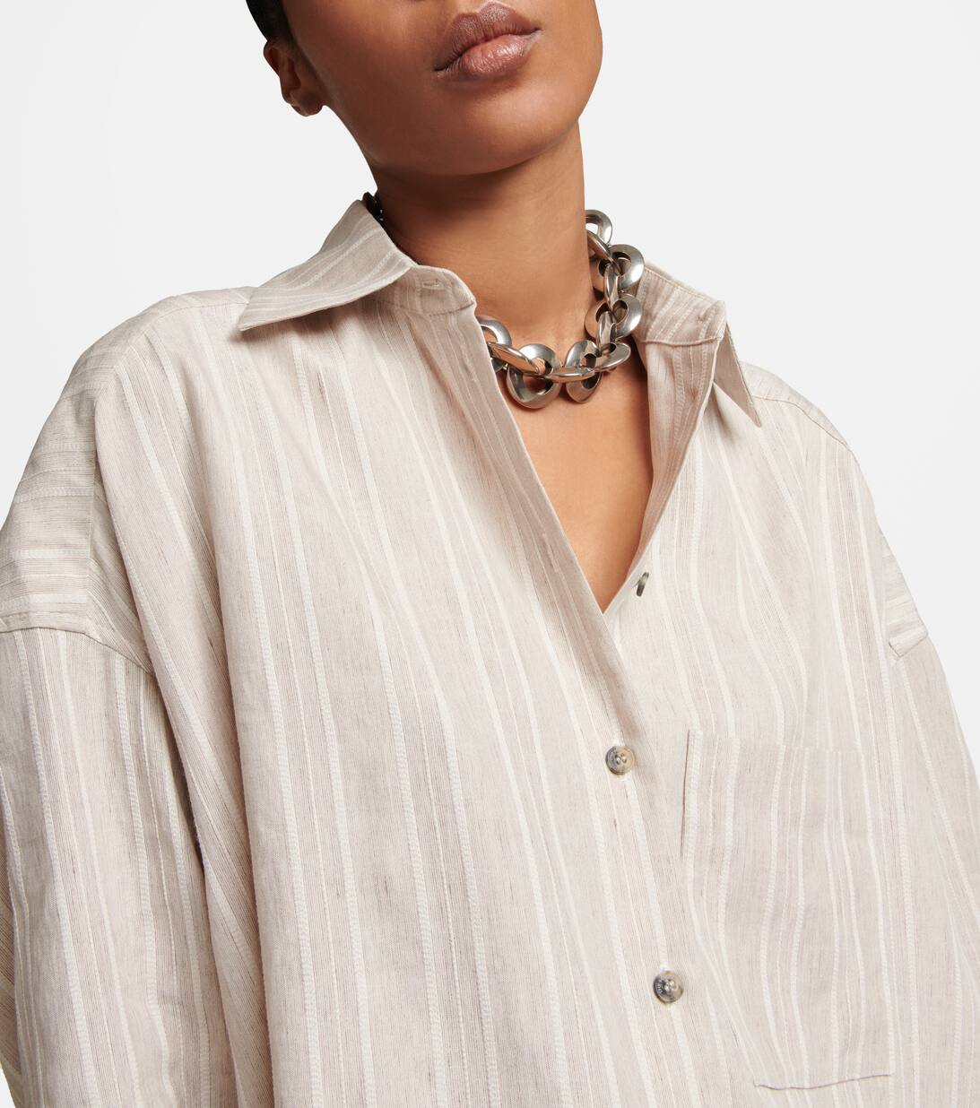 Bilbow Striped Shirt in Beige - The Mannei | Mytheresa