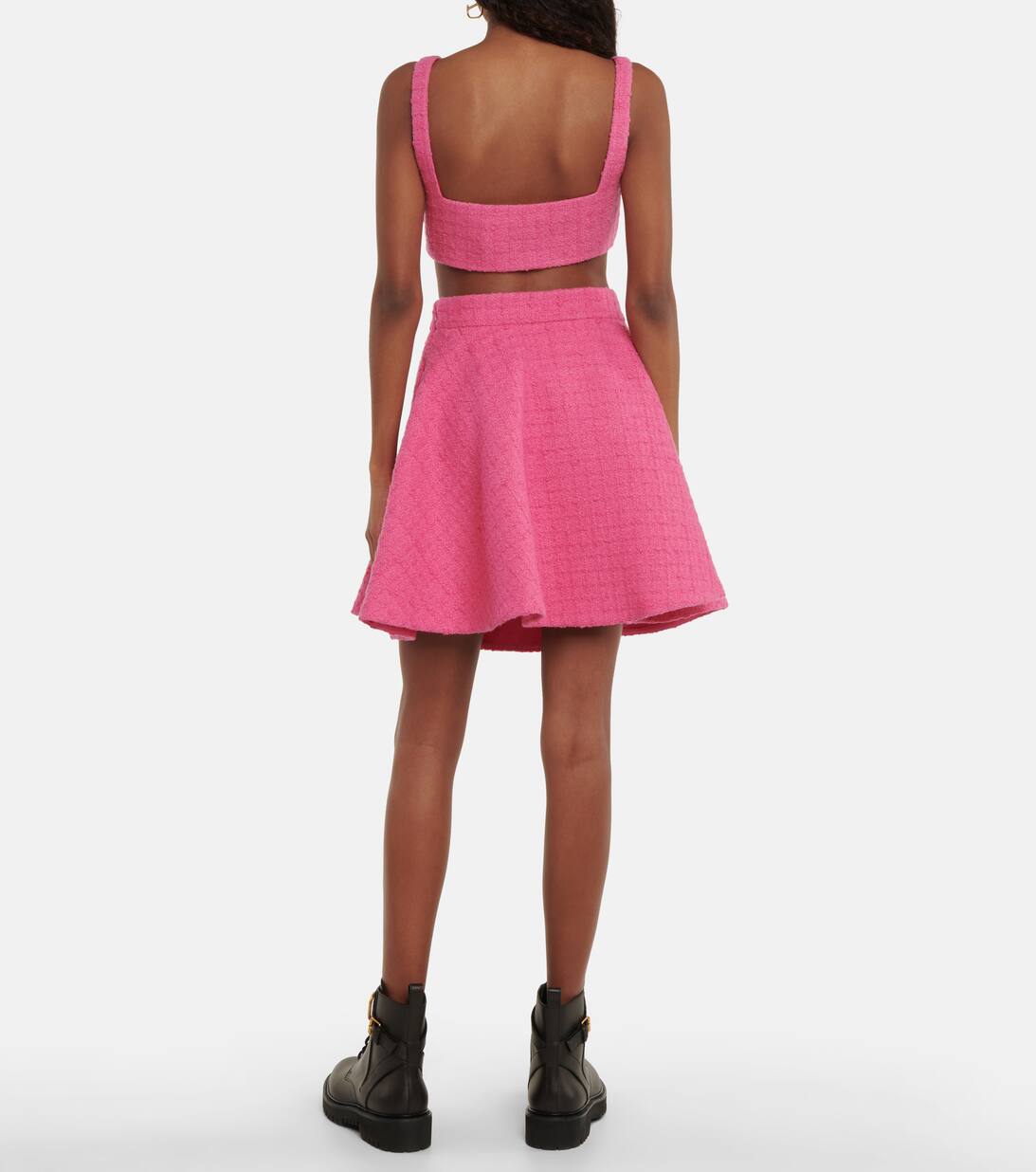 VGOLD Tweed Miniskirt in Pink - Valentino | Mytheresa
