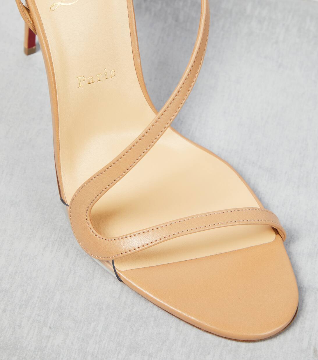 Rosalie Leather Sandals in Beige - Christian Louboutin | Mytheresa